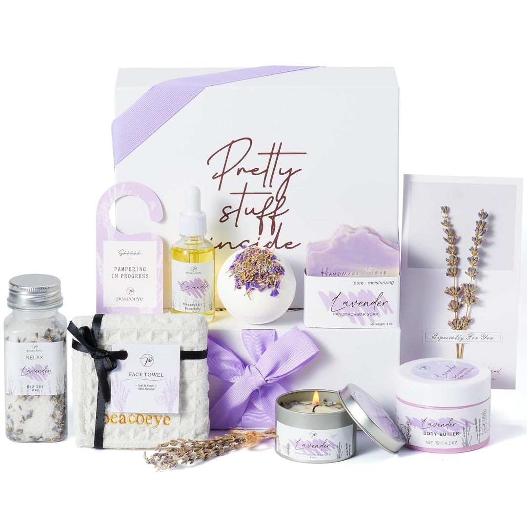 Luxury Lavender Spa Gift Set for Women – Relaxing Self-care Kit With ...