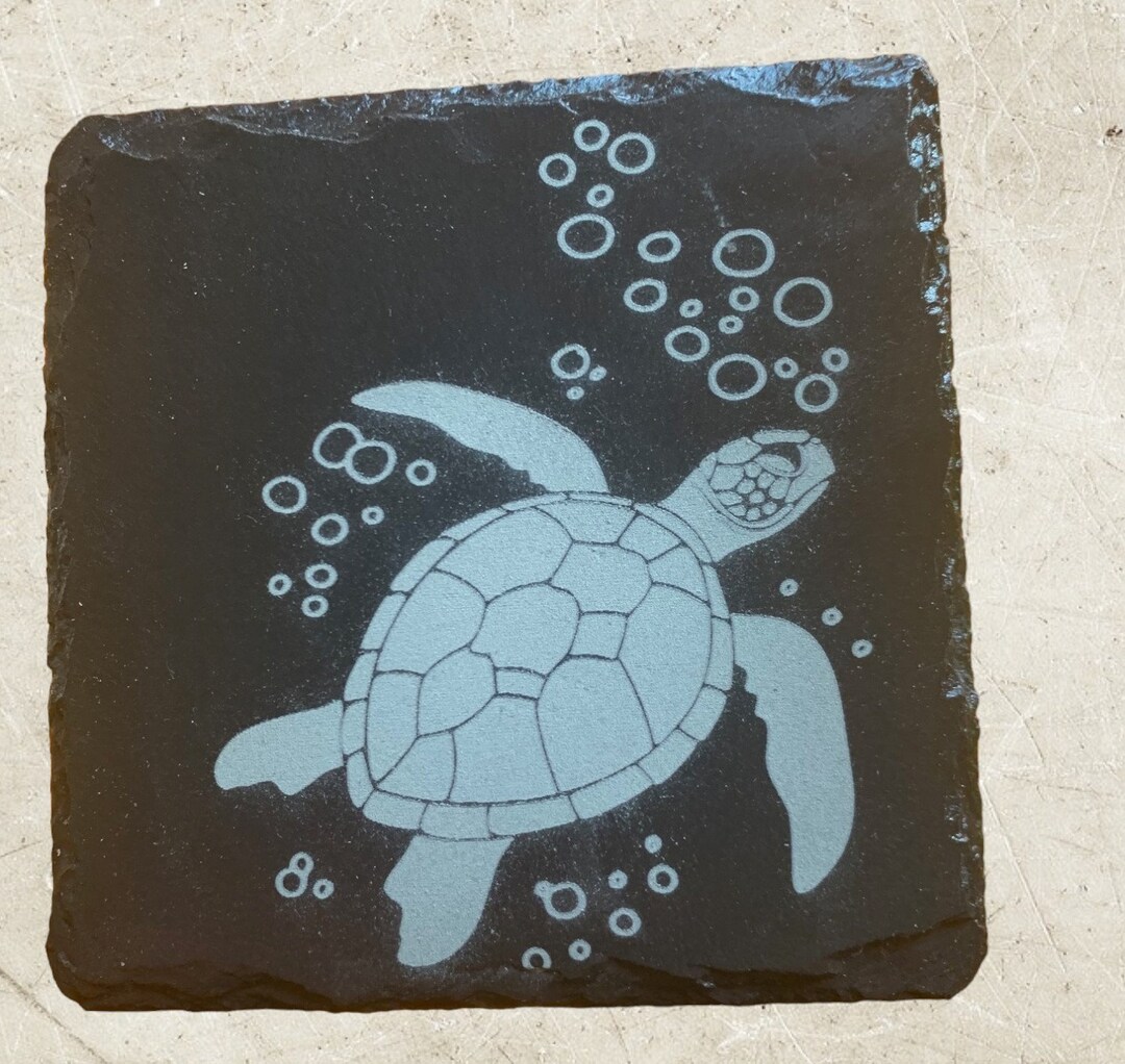 Sea Turtle Slate Coasters (set of 4) – Coastal Home Decor Gift for ...
