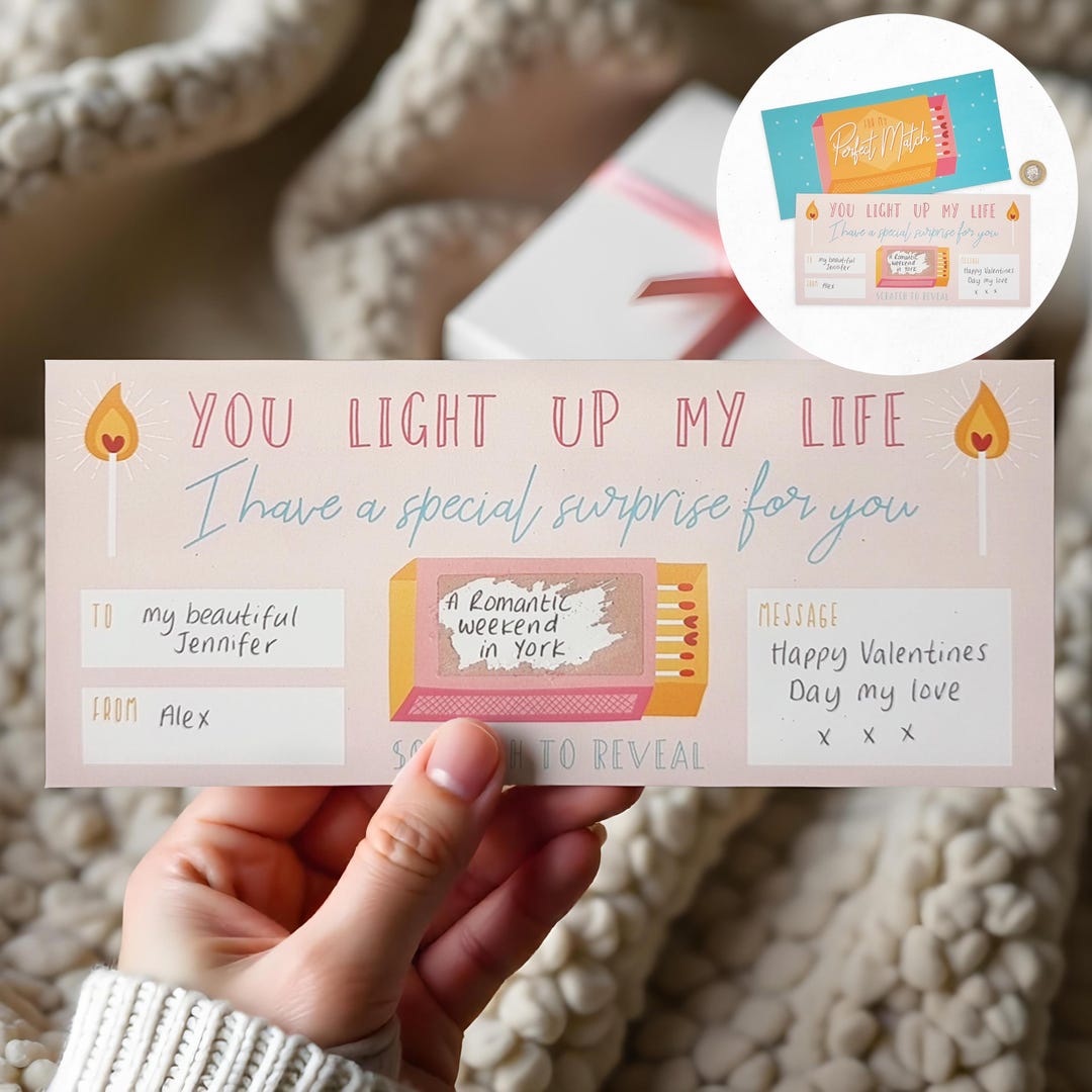 Scratch off Gift Reveal Card | Perfect Match Valentine's | DIY Surprise ...