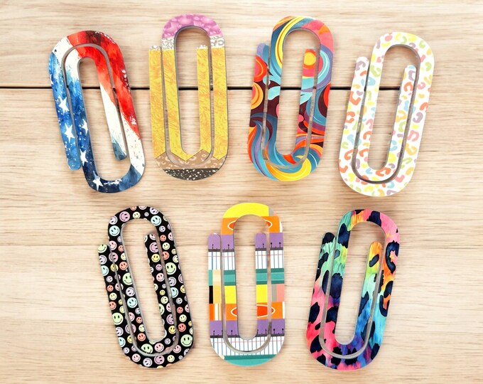Paperclip Bookmark Sets of 3 or 6, Acrylic Bookmark, Bookmark Gift ...