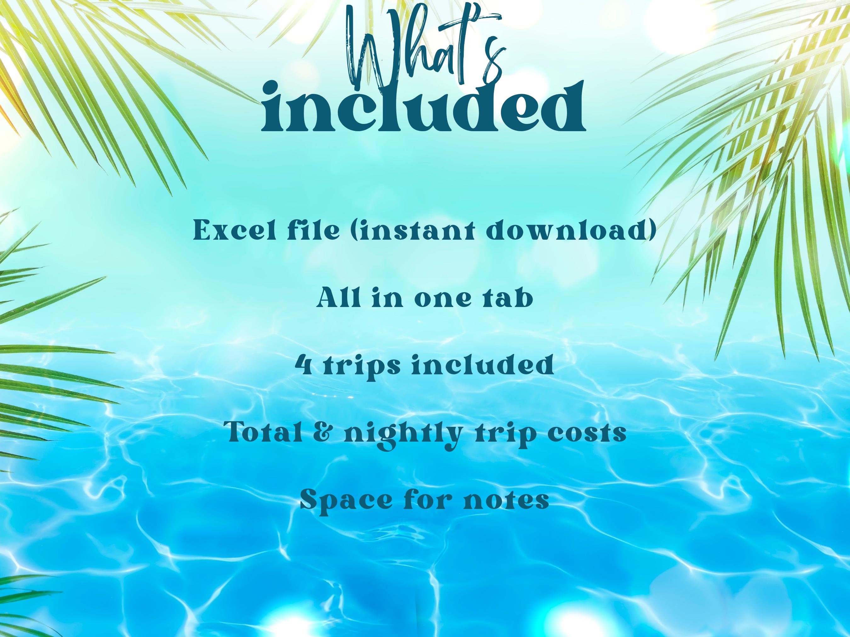 Holiday Expense Planner Excel Tracker Budget Annual Leave Travel Cost ...