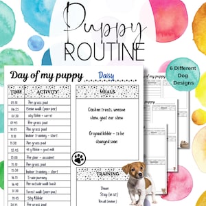 Printable Puppy Routine Daily Meal Training Potty Tracker PDF Puppy ...