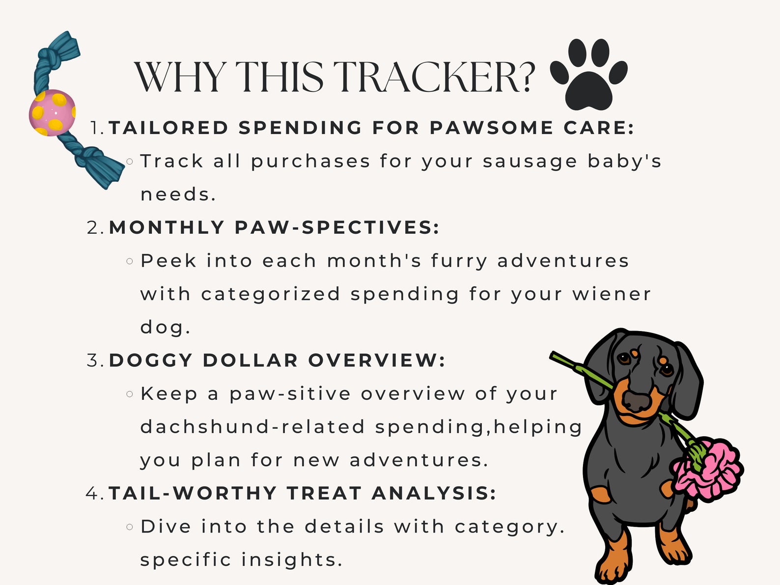 Dachshund Cost Dog Expense Tracker Spreadsheet Sausage Dog Budget ...