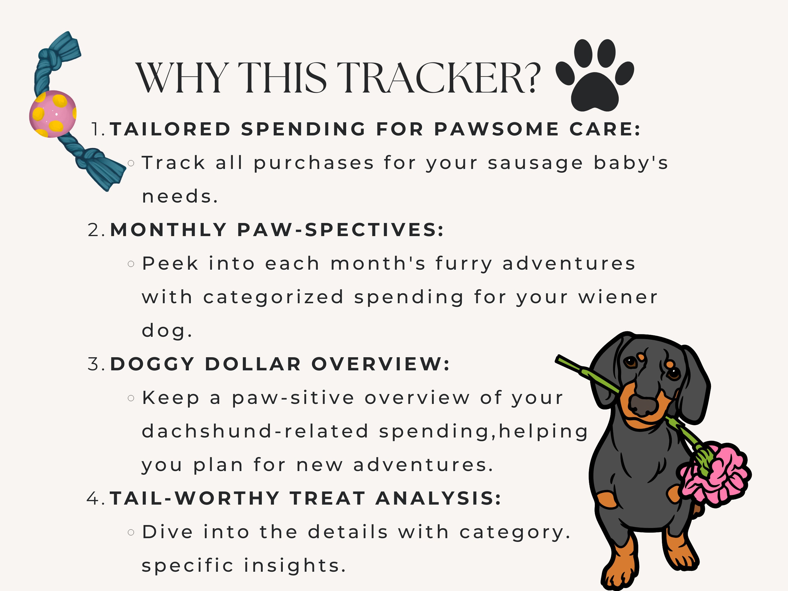 Dachshund Cost Dog Expense Tracker Spreadsheet Sausage Dog Budget ...