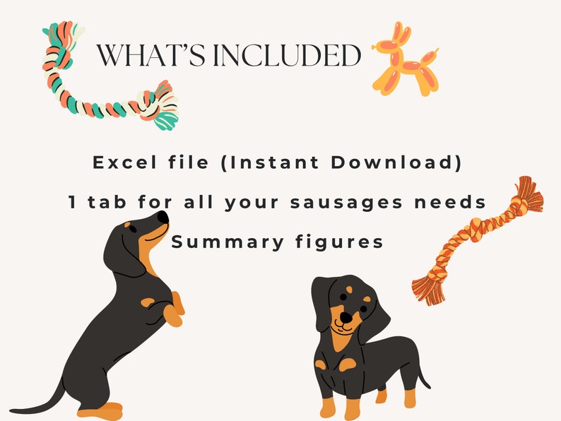Dachshund Cost Dog Expense Tracker Spreadsheet Sausage Dog Budget ...