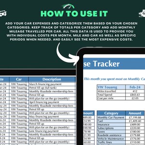 Car Expense Tracker Auto Cost Log Vehicle Finance Budget Tracker ...