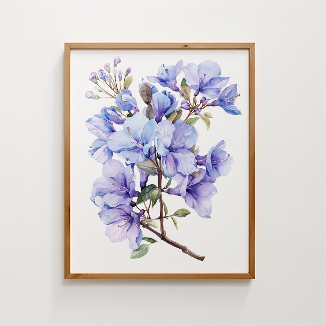 Jacaranda Flower Watercolor Art, Wall Art, Plant Print, Poster Print ...