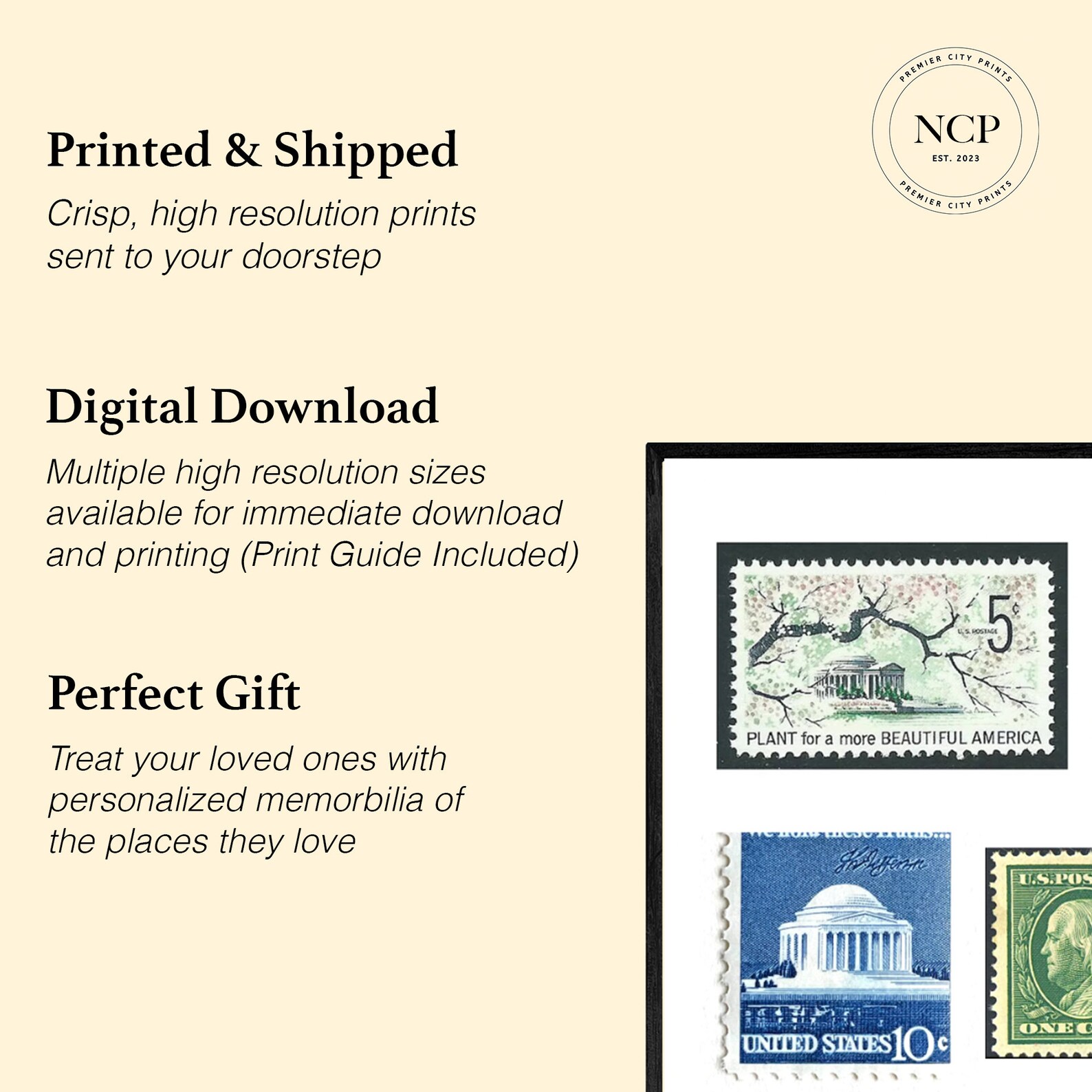 Washington DC Vintage Stamp Poster - Etsy