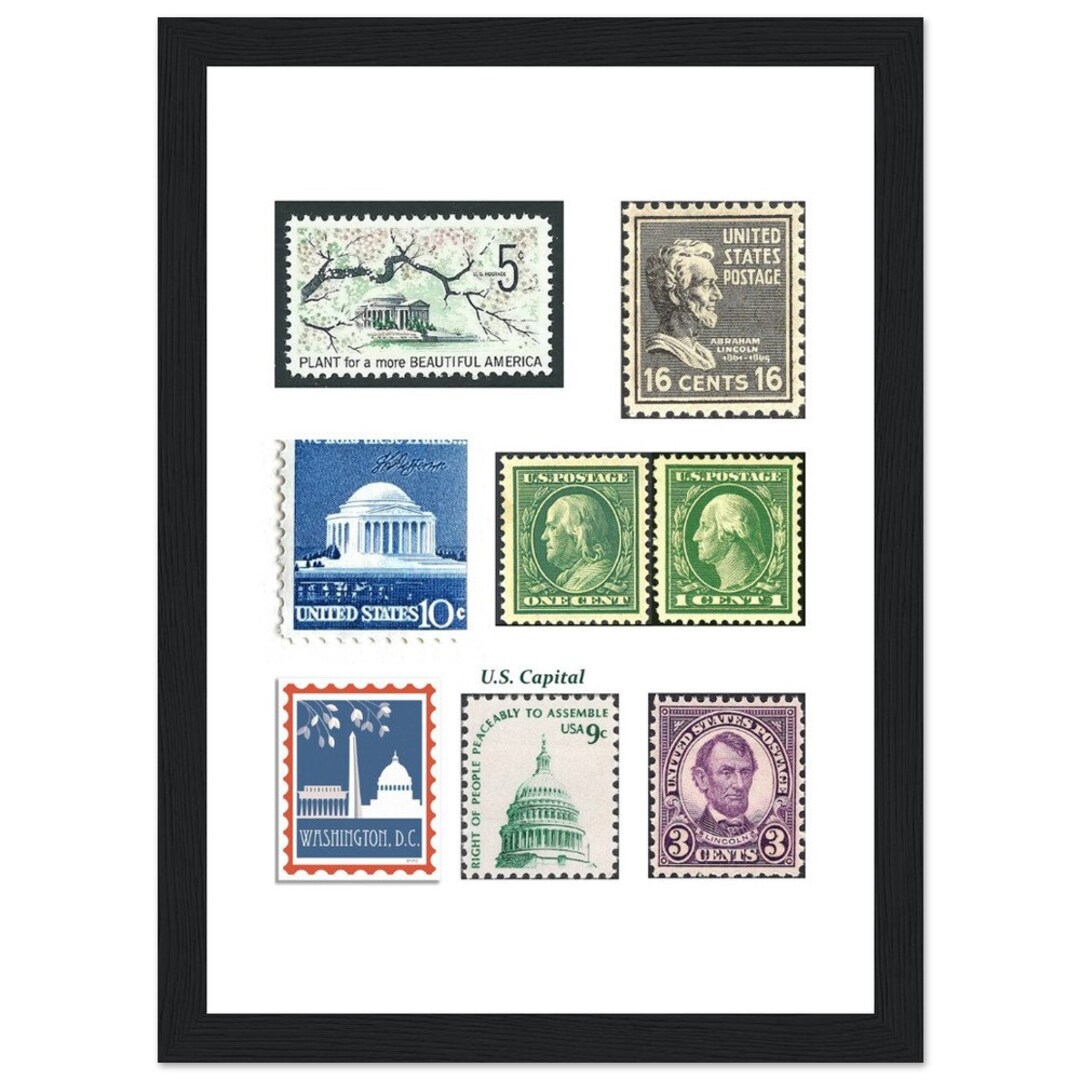 Washington DC Vintage Stamp Poster - Etsy