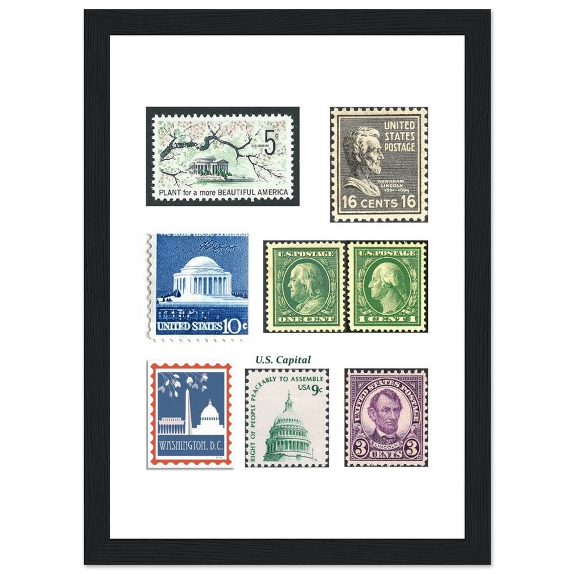 Washington DC Vintage Stamp Poster - Etsy