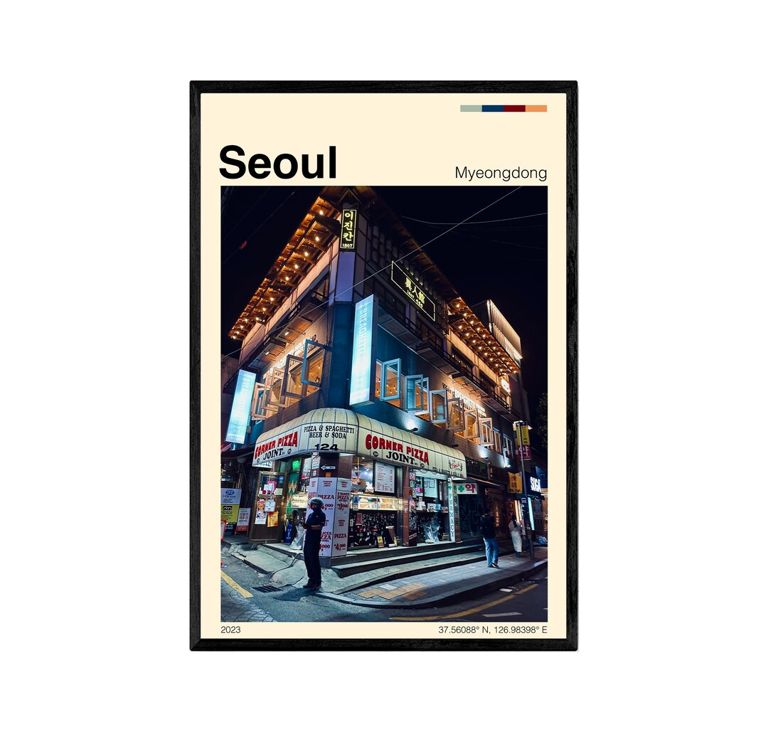 Seoul Poster | Seoul Print | Korea Poster | Korea Print | Myeongdong - Etsy