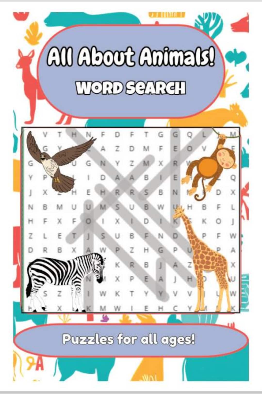 Exotic Animal Word Search - 50+ Puzzles for Kids & Adults (PDF Download ...