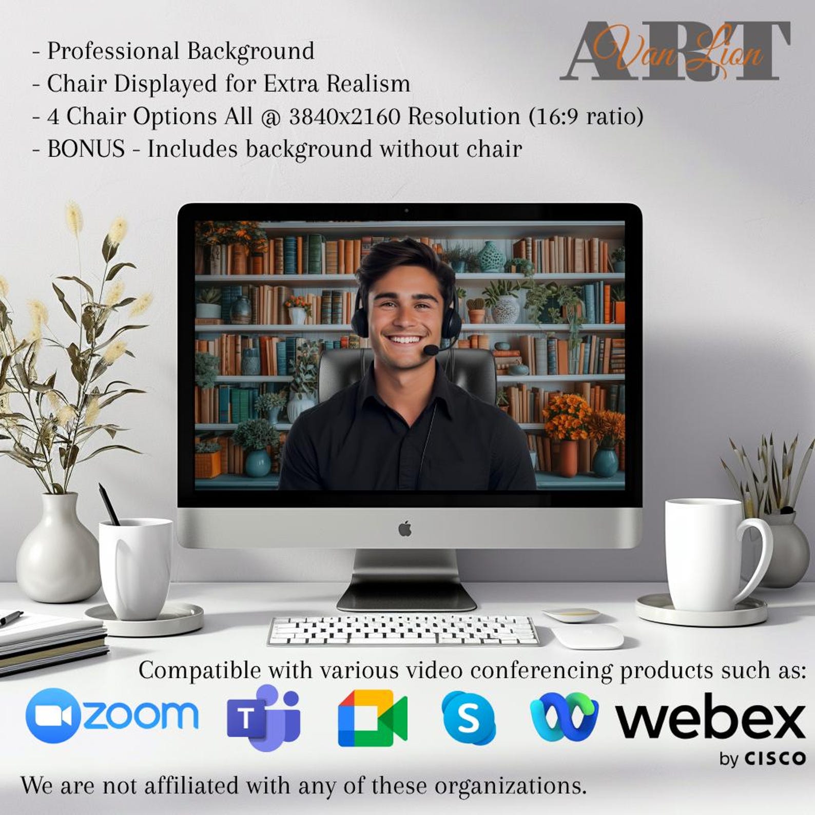 Rustic Library Zoom Background Cozy Fall Zoom Background Autumn Zoom ...