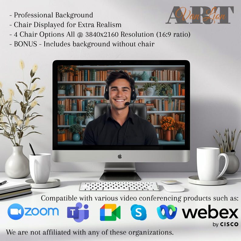 Rustic Library Zoom Background Cozy Fall Zoom Background Autumn Zoom ...