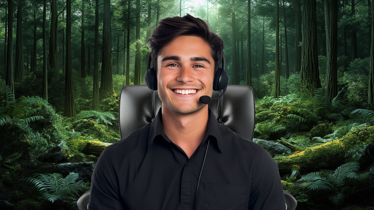 Nature Zoom Background With Chair Forest Zoom Background Outdoor Zoom ...