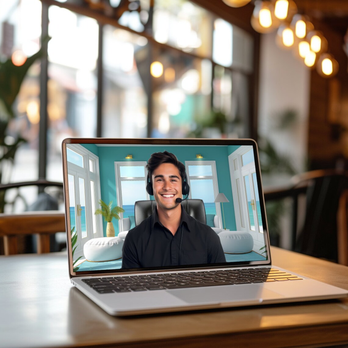 Tropical Ocean Background Zoom Meeting Microsoft Teams Virtual ...