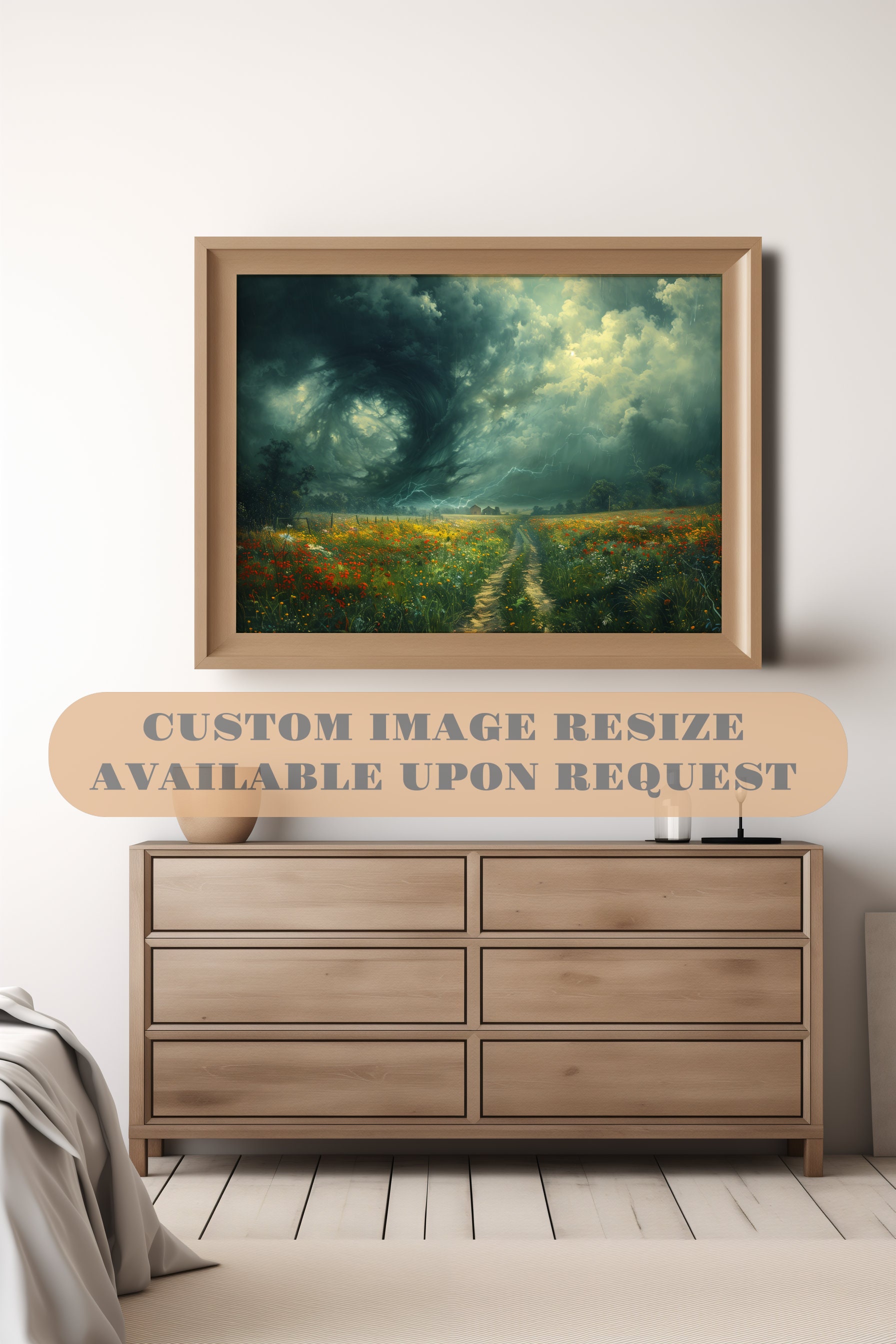 Thunderstorm Painting Lightning Strike Art Stormy Weather Painting ...