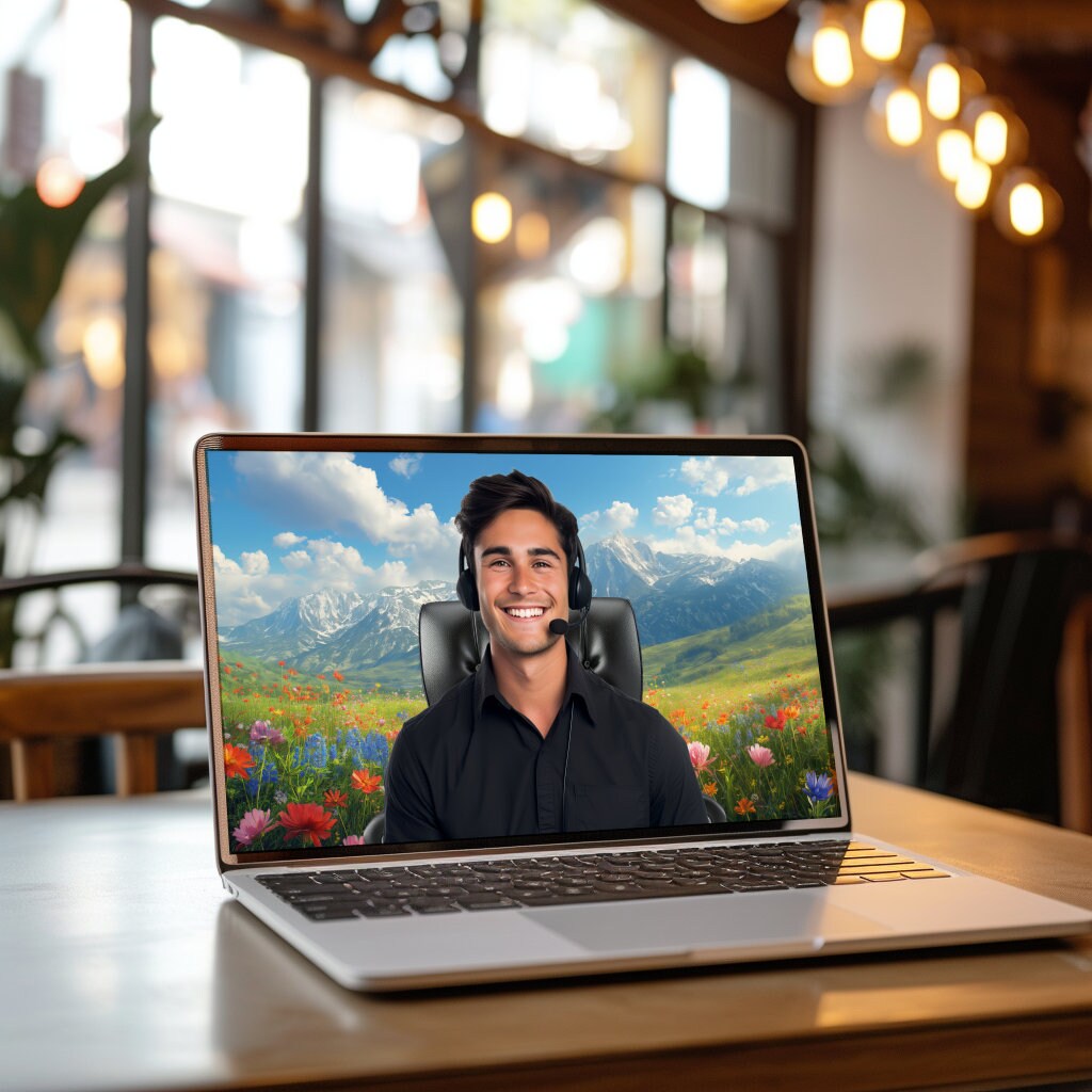 Mountain View Zoom Background With Chair Nature Background Mountain ...