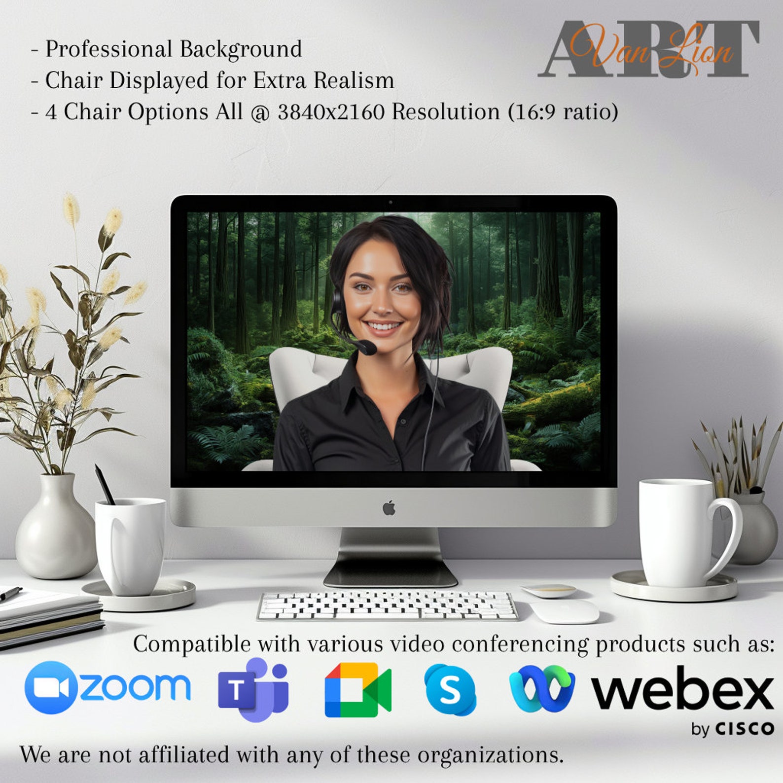 Nature Zoom Background With Chair Forest Zoom Background Outdoor Zoom ...