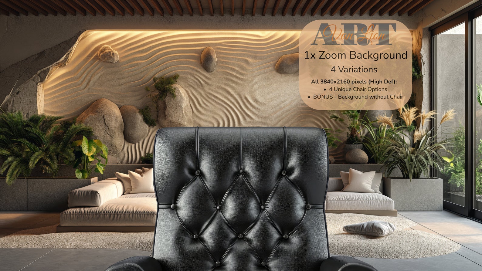 Zen Garden Zoom Background Therapist Google Meets Remote Therapy ...