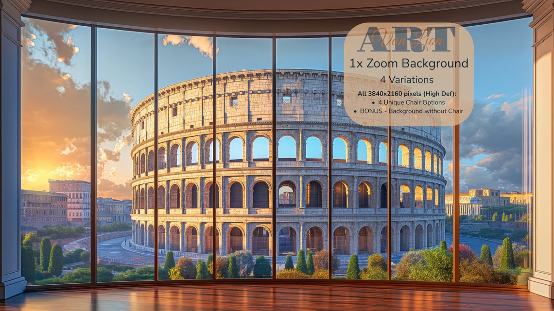 Rome Zoom Background Roman Colosseum Backdrop Italy Zoom Background ...