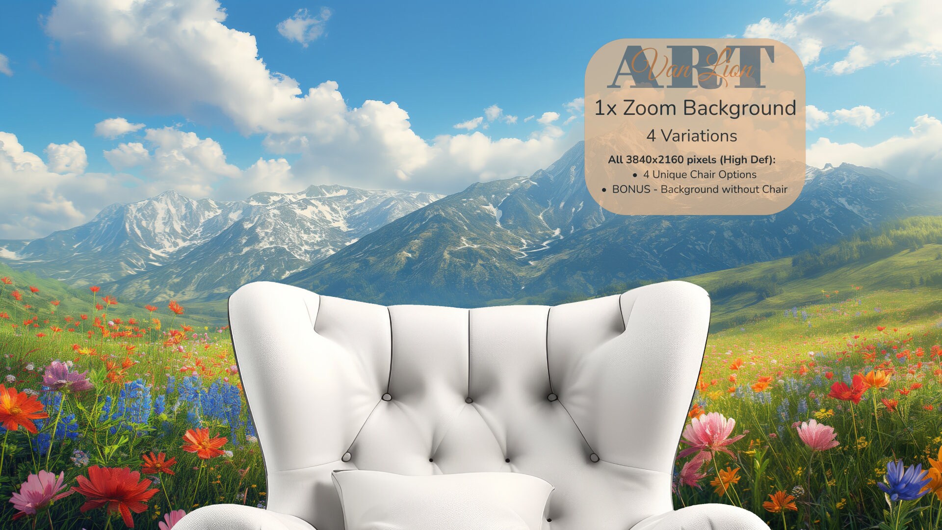 Mountain View Zoom Background With Chair Nature Background Mountain ...