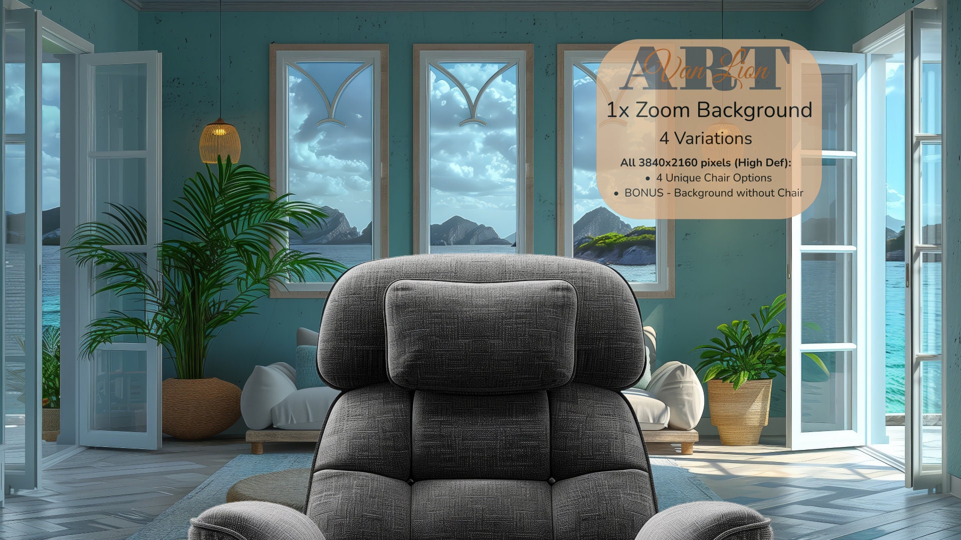 Ocean Island Background Zoom Meeting Microsoft Teams Virtual Therapist ...