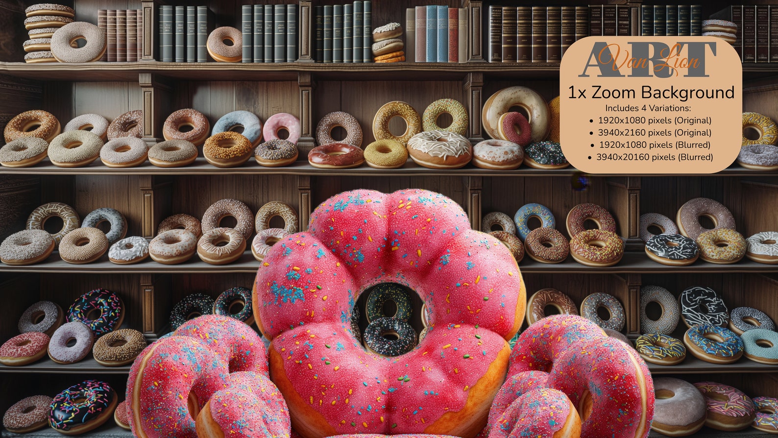 Donut Zoom Background Birthday Microsoft Teams Funny Zoom Background Doughnut Virtual Background ...