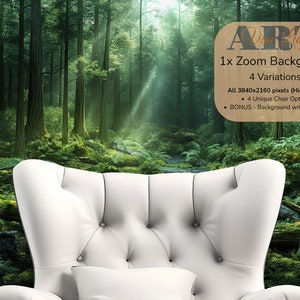 Nature Zoom Background With Chair Forest Zoom Background Outdoor Zoom ...