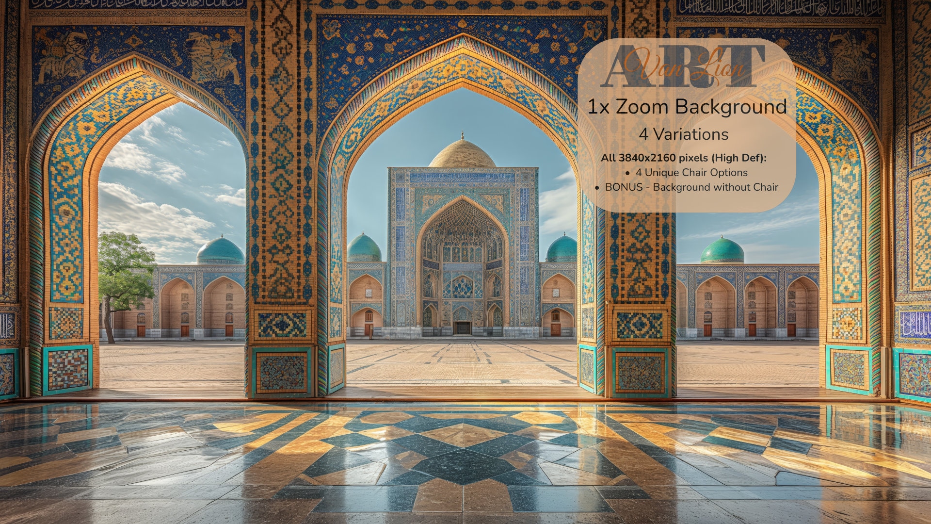 Registan Square Zoom Background Uzbekistan Art Souvenir Samarkand ...