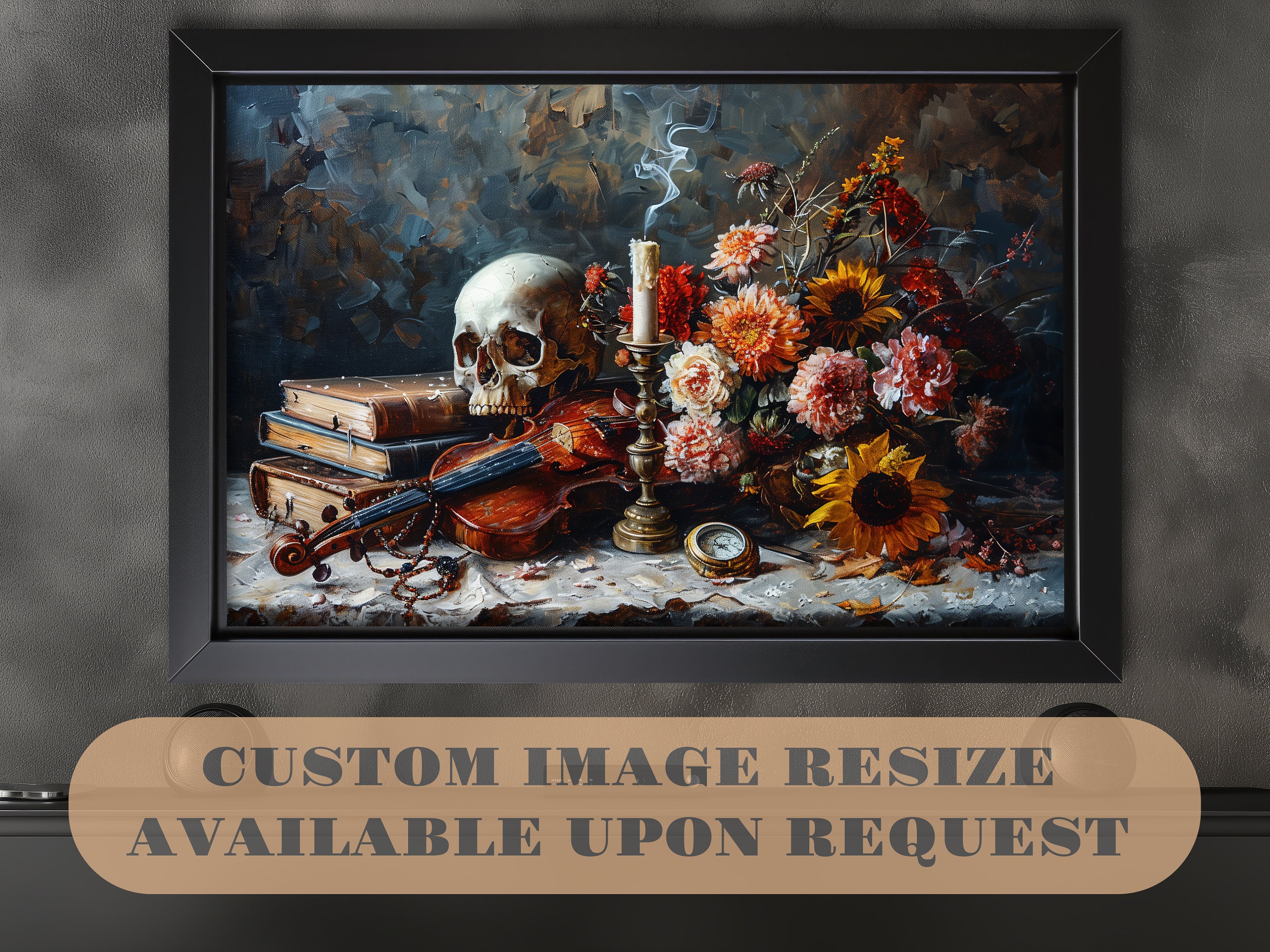 Still Life Vanitas Skull Still Life Painting Dark Academia Painting ...