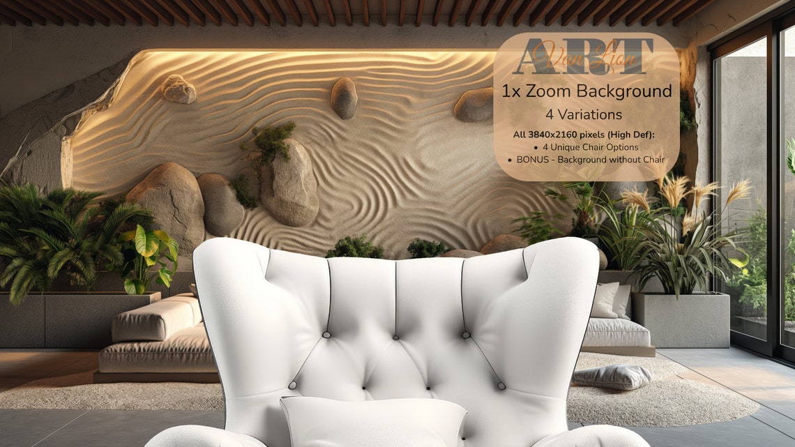 Zen Garden Zoom Background Therapist Google Meets Remote Therapy ...