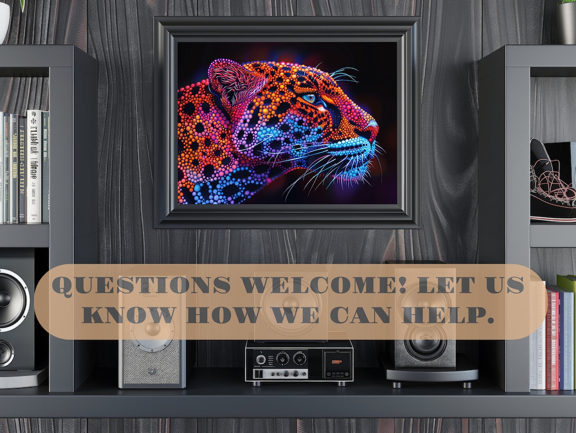 Jaguar Pointillism Artwork Wildlife Pointilism Artist Pop Art Leopard ...