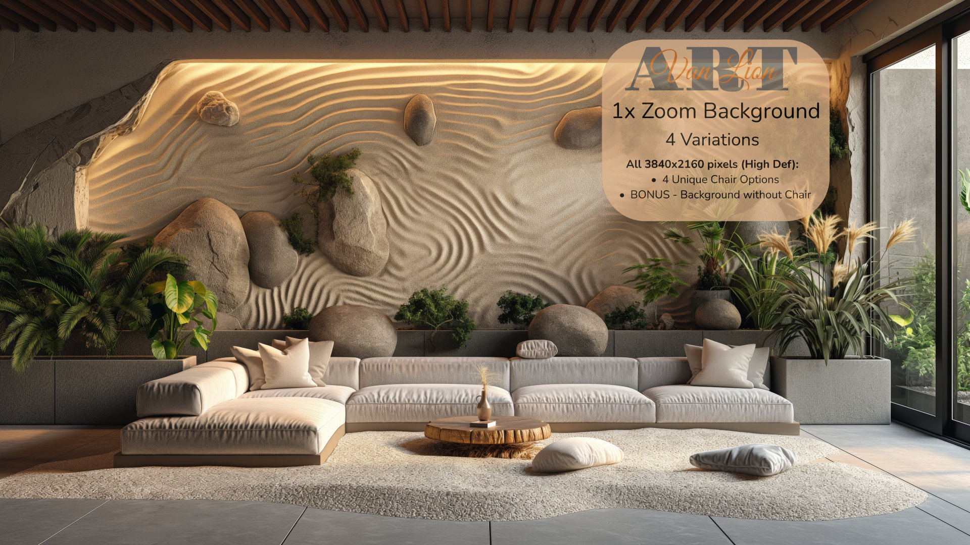 Zen Garden Zoom Background Therapist Google Meets Remote Therapy ...