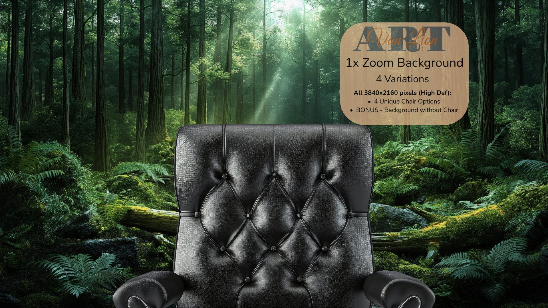 Nature Zoom Background With Chair Forest Zoom Background Outdoor Zoom ...