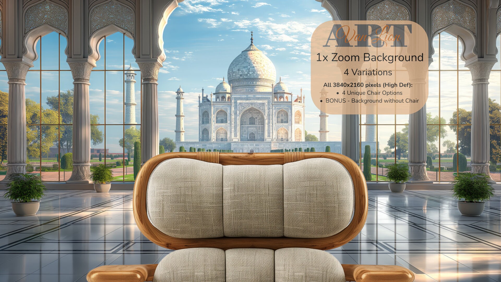 Taj Mahal Zoom Background India Souvenir Indian Style Zoom Background ...