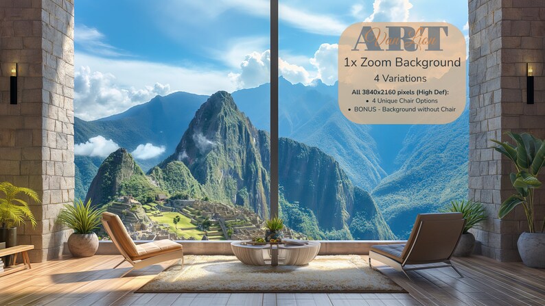 Machu Picchu Zoom Background Machu Picchu Backdrop Peru Zoom Background ...
