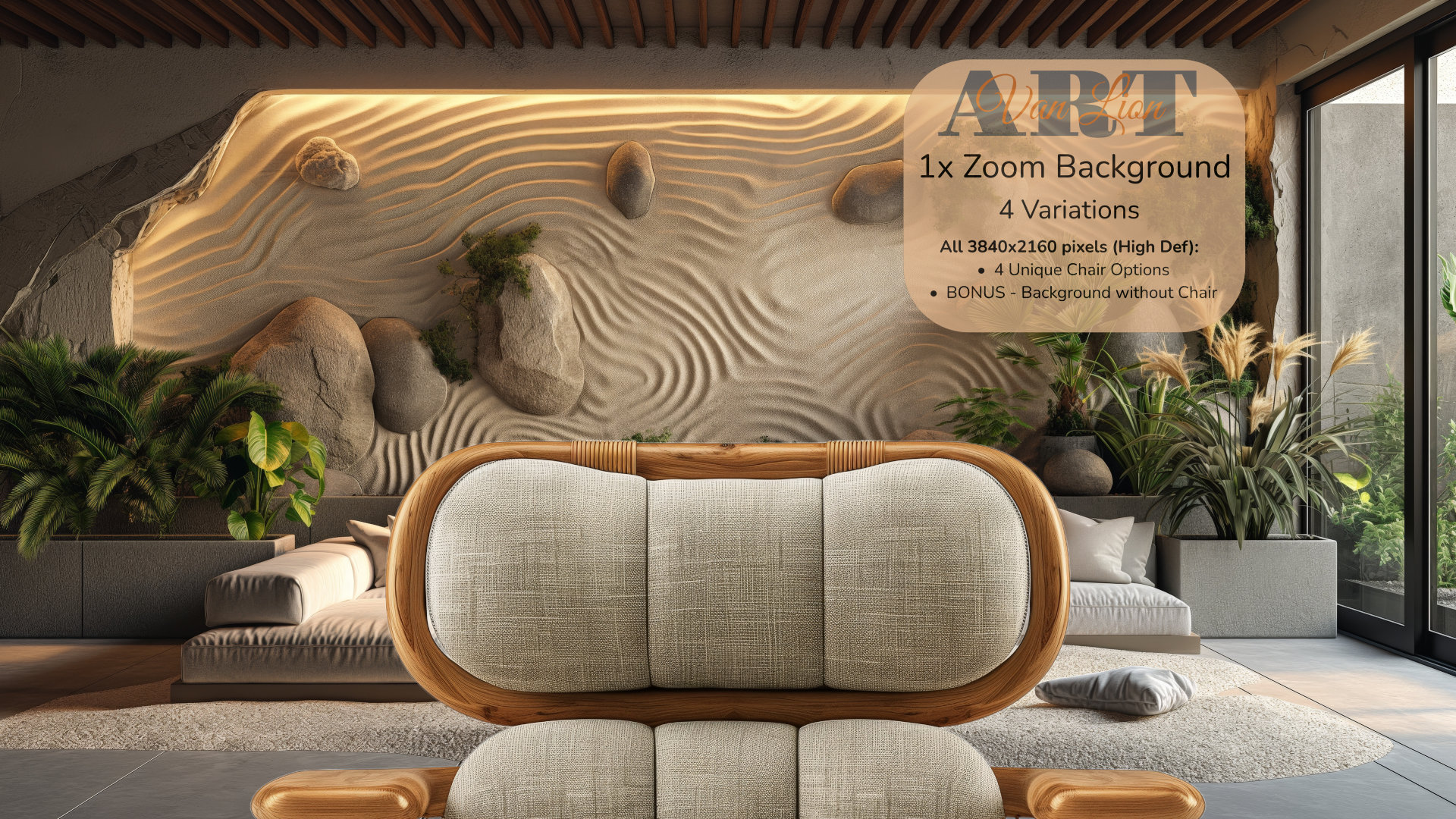 Zen Garden Zoom Background Therapist Google Meets Remote Therapy ...