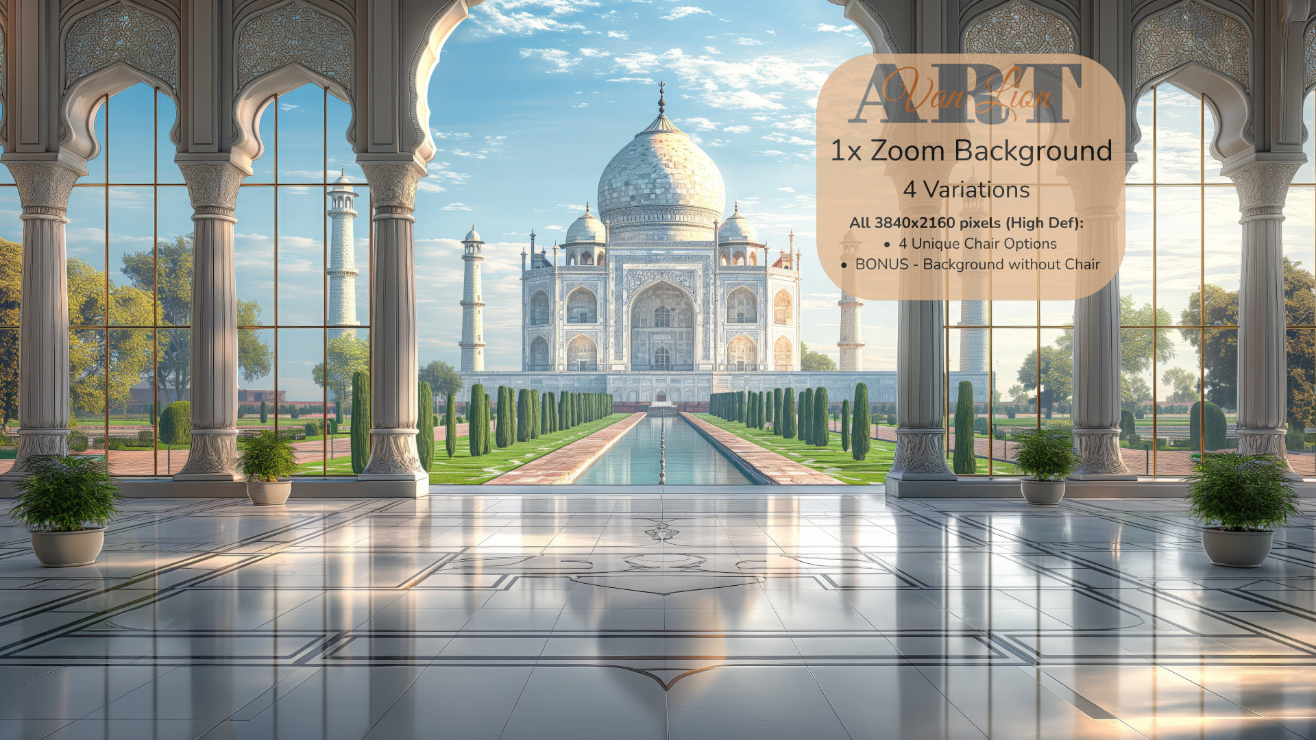 Taj Mahal Zoom Background India Souvenir Indian Style Zoom Background ...
