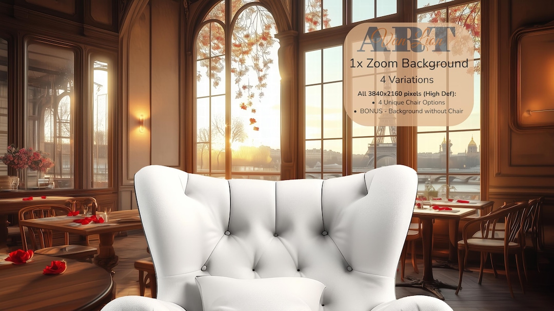 Romantic Background Love Paris Cafe Zoom Virtual Date Night ...
