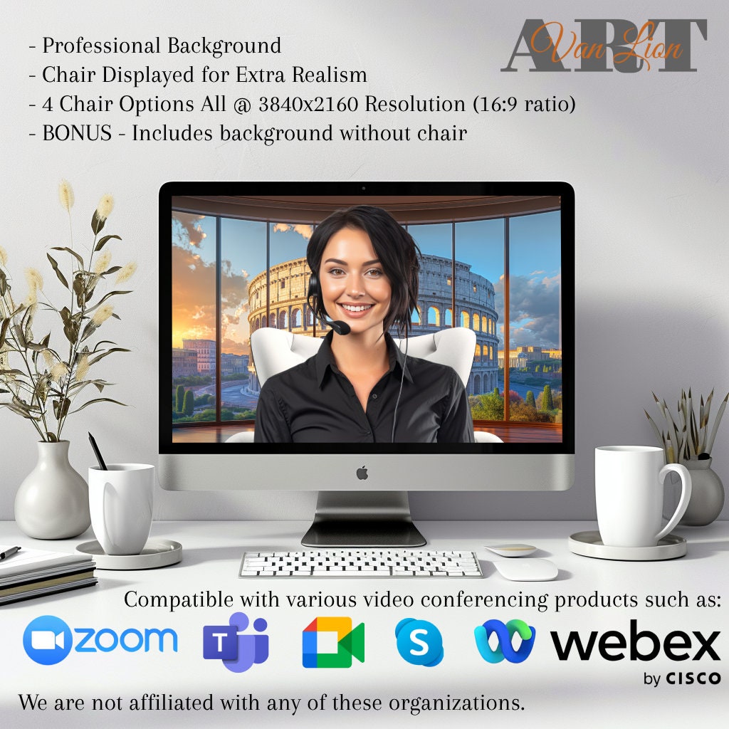 Rome Zoom Background Roman Colosseum Backdrop Italy Zoom Background ...