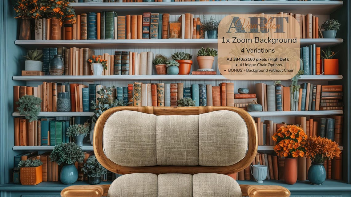 Rustic Library Zoom Background Cozy Fall Zoom Background Autumn Zoom ...