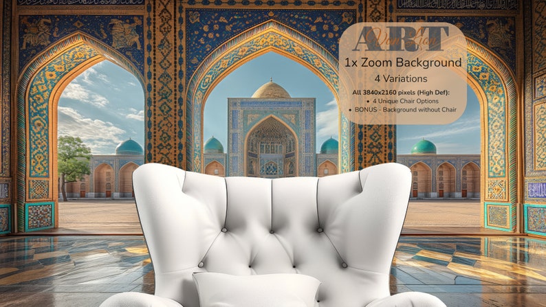 Registan Square Zoom Background Uzbekistan Art Souvenir Samarkand ...