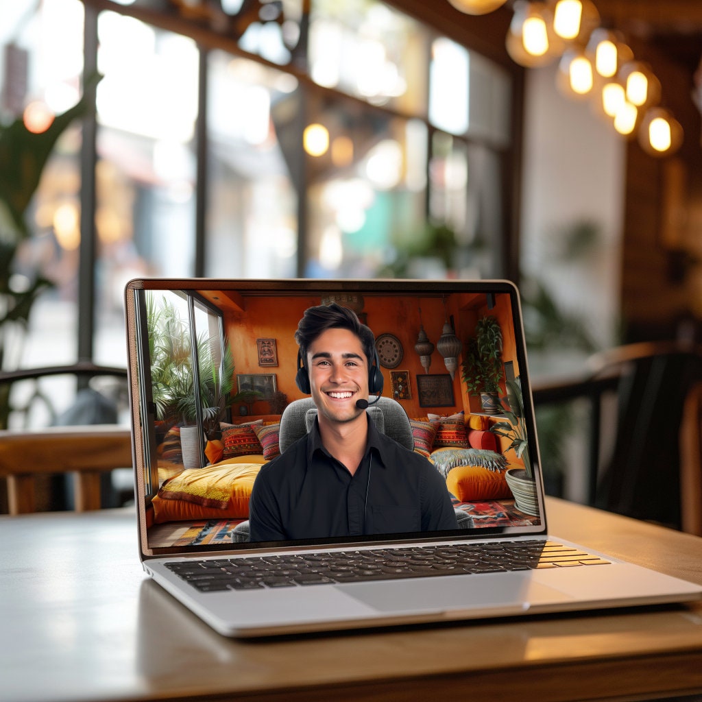 Cozy Living Room Zoom Background With Chair Google Meets Therapy Remote ...