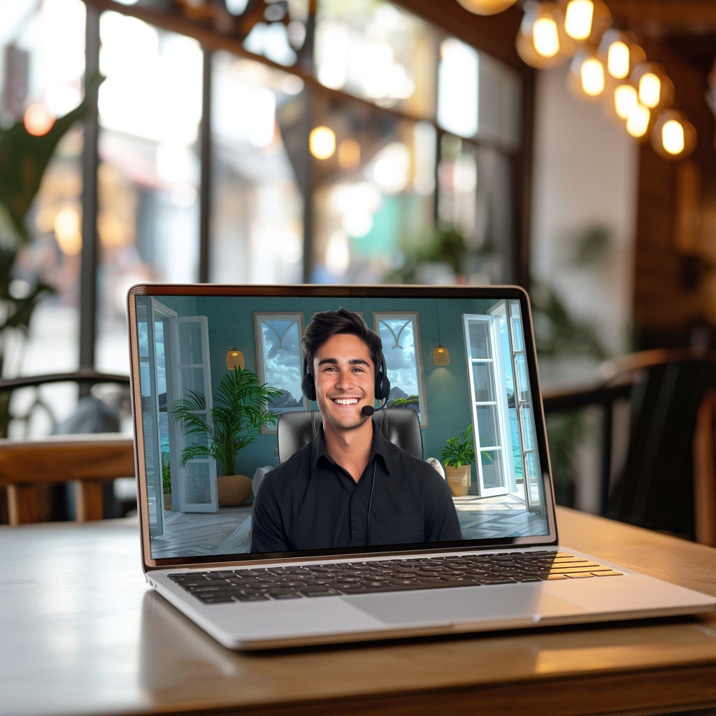 Ocean Island Background Zoom Meeting Microsoft Teams Virtual Therapist ...