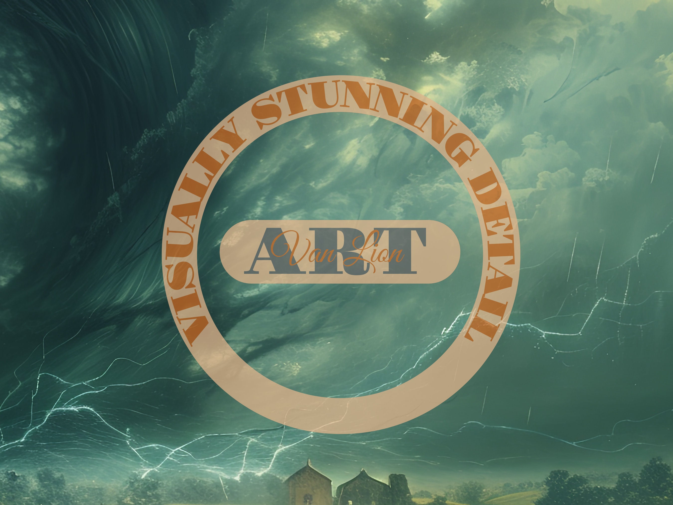 Thunderstorm Painting Lightning Strike Art Stormy Weather Painting ...