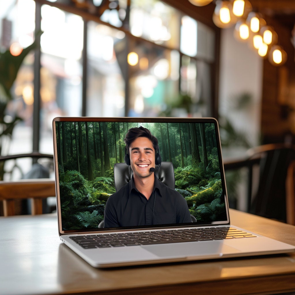 Nature Zoom Background With Chair Forest Zoom Background Outdoor Zoom ...