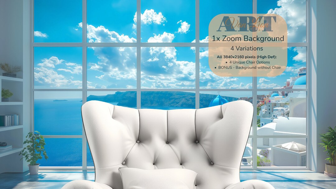 Santorini Zoom Background Greece Souvenir Mediterranean Sea Zoom ...
