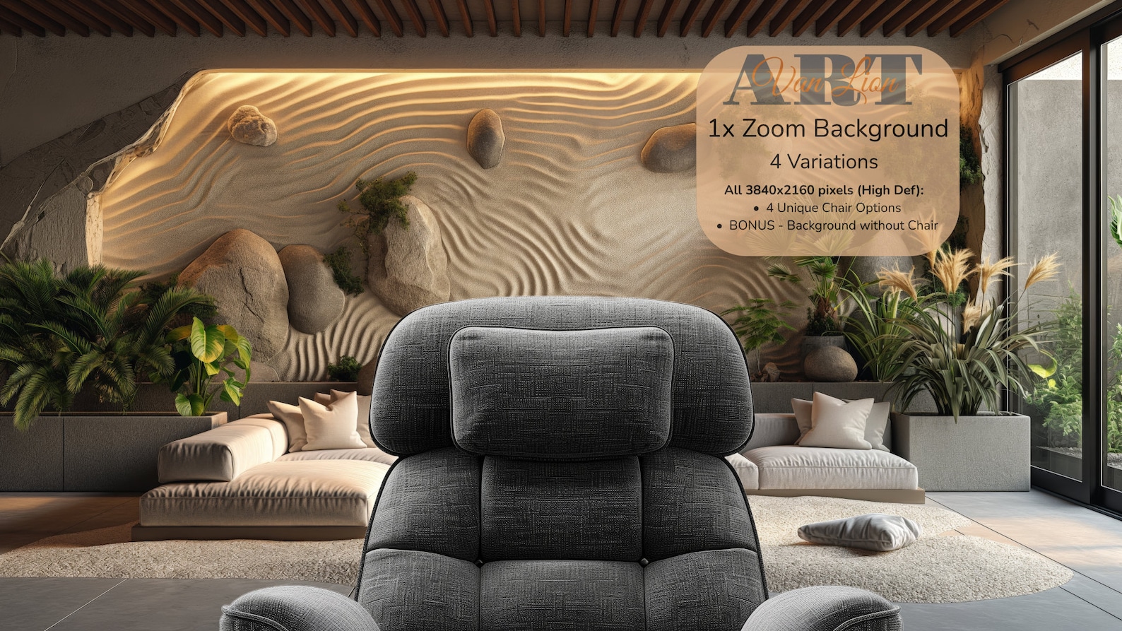 Zen Garden Zoom Background Therapist Google Meets Remote Therapy ...