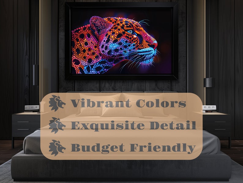 Jaguar Pointillism Artwork Wildlife Pointilism Artist Pop Art Leopard ...